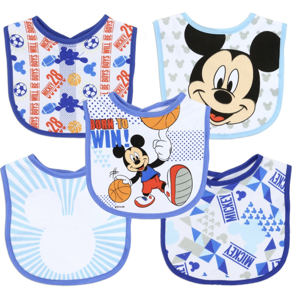 Disney | Accessories | Mickey Mouse 5pack Baby Bibs | Poshmark